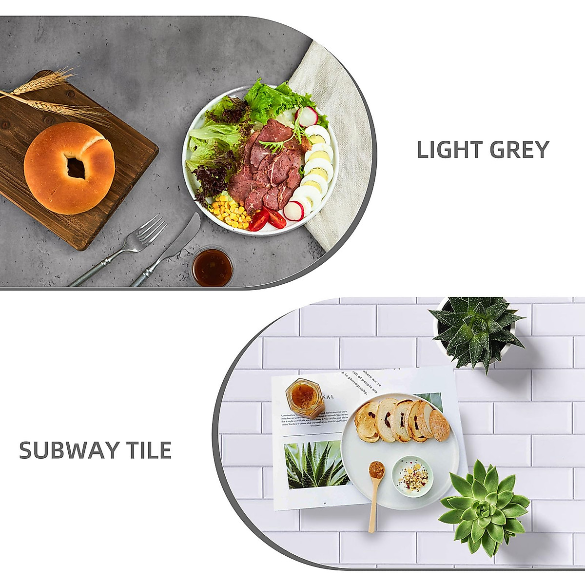 BEIYANG 2 PCS 24X24 in Photography Backdrop Boards with 2 PCS Brackets, Brick Wall Cement Backdrop Boards Kit for Flat Lay or Food Photography