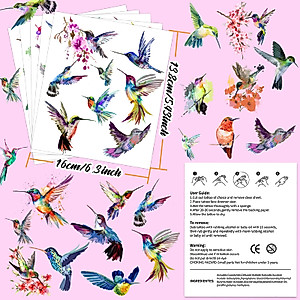 Hummingbird Temporary Tattoos,20 Sheets 160 Pieces Hummingbird Themed Tattoos Stickers Party Decoration Supplies Party favors for Kids Adults