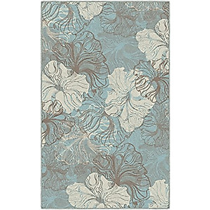 Brumlow Mills Grace Contemporary Modern Floral Blue Area Rug for Bedroom Carpet, Living Room Decor, Dining, Kitchen or Entryway Rug, 3'4" x 5'