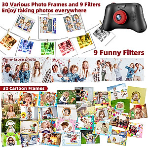 DEPAADER Kids Camera -Digital Selfie Cameras for Boys Birthday 1080 P 2.4 Inch Kid Video Recorder for Age 3 4 5 6 7 8 9 10 Year Old Toddler Gift with 32 GB SD Card