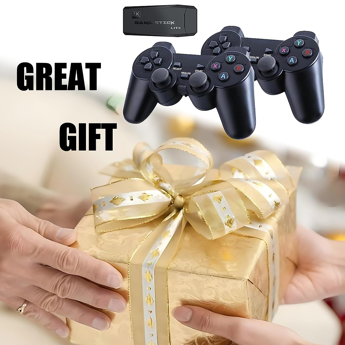 BLANDSTRS Handheld Game Console, Retro Game Player with 500 Classic FC Games 3.0 inch Screen, Rechargeable Battery Portable Games Controller Support for 2 Players & TV for Kids & Adult (Black)