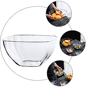 Cabilock Salad Serving Bowl Clear Acrylic Salad Bowl Platter Fruit Holder Mixing Bowl Food Storage Bowl for Dessert Cereal