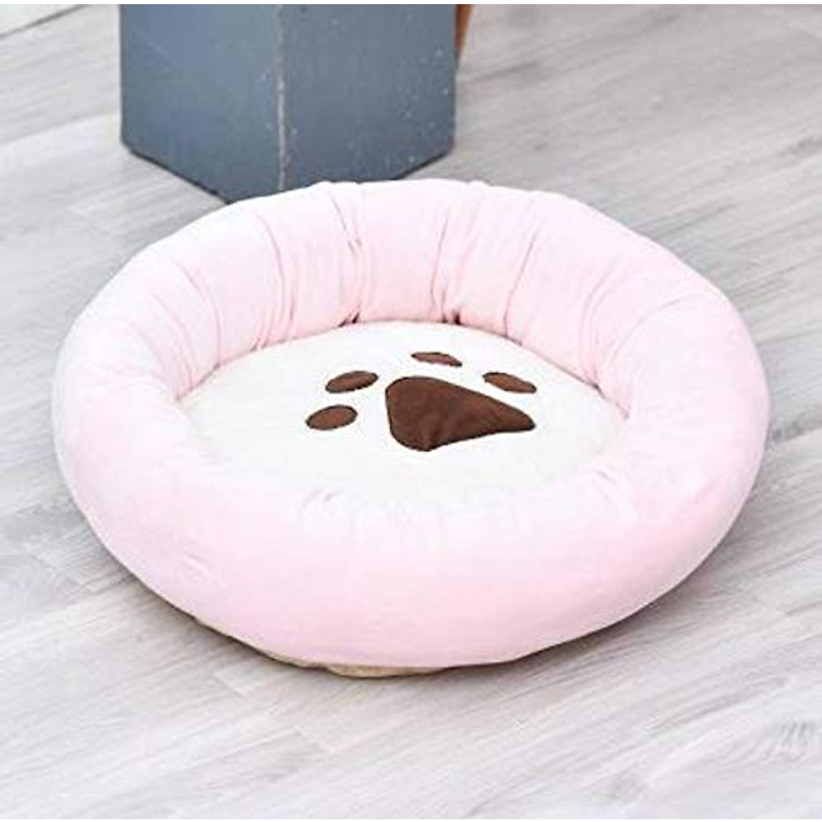 NC Creative Shape Cute Soft Plush Pet Nest Deep Sleep Cat Nest Dog Nest Bite-Resistant Footprints Round Cushion Cat Nest Small and Medium-Sized Dogs Available for Four Seasons
