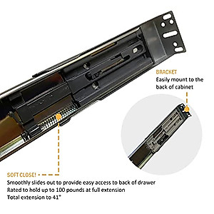Couver CabinetRTA Soft-Close DIY Slide Out Cabinet Shelf Pull-Out Wood Drawer Storage (W)27 x (D)21