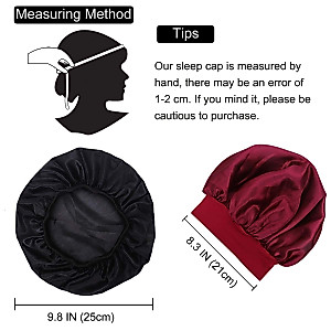 LADES Kids Hair Satin Bonnet for Sleeping, 3 Pieces Soft Toddler Satin Bonnet Sleeping Cap for Girls Curly Hair Gifts Multicolored