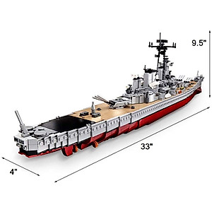 General Jim's Military Brick Building Set - World War 2 USS Missouri Battleship Model Building Blocks for History, Military Enthusiast as Well as Teens and Adult Builders