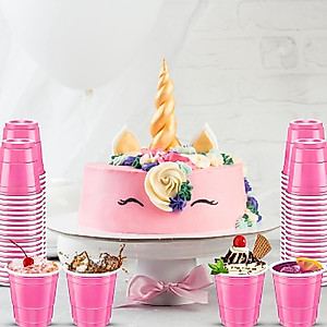 cssopenss 500 pcs pink Plastic Shot Cups pink Plastic Shot Glasses pink shot glasses disposable for drinking Tastings served Snacks Jello Tastings and Samples