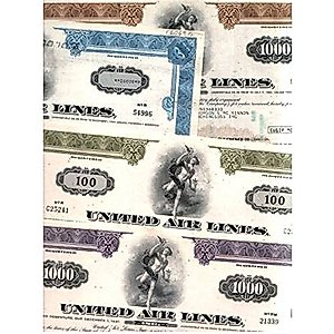1965 American Bank Note Co. 4 DIFFERENT UNITED AIRLINES BONDS Choice About Uncirculated