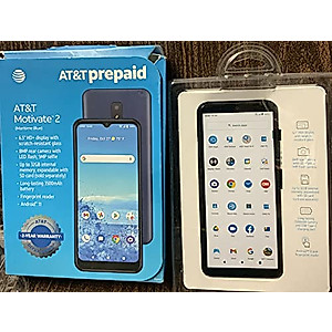 AT&T Motivate 2 I 32GB, Maritime Blue I 4G LTE Prepaid Smartphone I Carrier Locked to AT&T (Renewed)