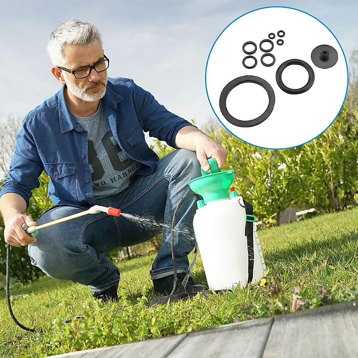 Msiud Sprayer Rubber Sealing Rings, O Type Essential Replacement Garden Seals Parts Pump Backpack Machine Irrigation Accessories Universal Seal Gasket Spare Complete Tough Compatible Piston Repair