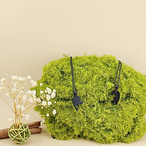 JOYA GIFT 2 Pieces Gold Stainless Steel Heart-shaped Necklace Puzzle set Black Couple Necklace His and Her Pendant Necklaces Matching for Boyfriend Girlfriend Best Friends Jewelry Gift