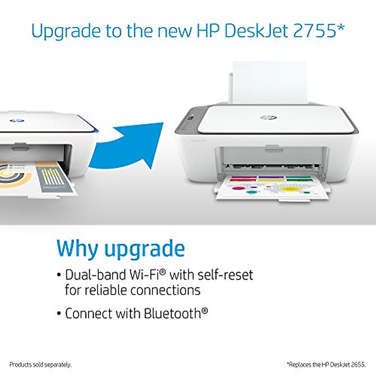 HP DeskJet 2655 All-in-One Compact Printer, HP Instant Ink, Works with Alexa - Noble Blue (V1N01A)