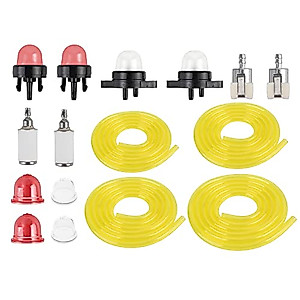 partszen Fuel Lines 530095646 Fuel Filter for Hus Ryobi Homelite Craftman Chainsaw String Trimmer Leaf Blower 2-Stroke Echo Poulan Weed Eater with Primer Bulb