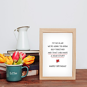 Zoytonky Funny Birthday Card for Husband Wife, Romantic Birthday Card for Boyfriend Girlfriend, Happy Birthday Cards for Him Her, ’We're Going to Grow Old Together and That You Have a Head Start’