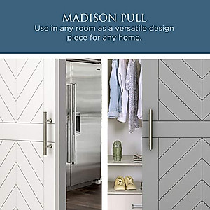 National Hardware N700-101 Interior Sliding Barn Door Hardware Madison Pull, 12-Inches, Easy to Install, Satin Nickel