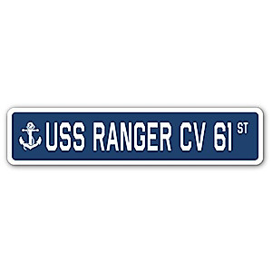 USS Ranger CV 61 Street Sign us Navy Ship Veteran Sailor Gift