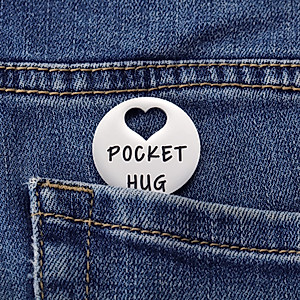 When Times are Tough Little Keepsake Pocket Hug Token & Greeting Card for Friends Family, Positivity Cheer Pick Me Up Mental Health Gift, Think of You Missing You Gift