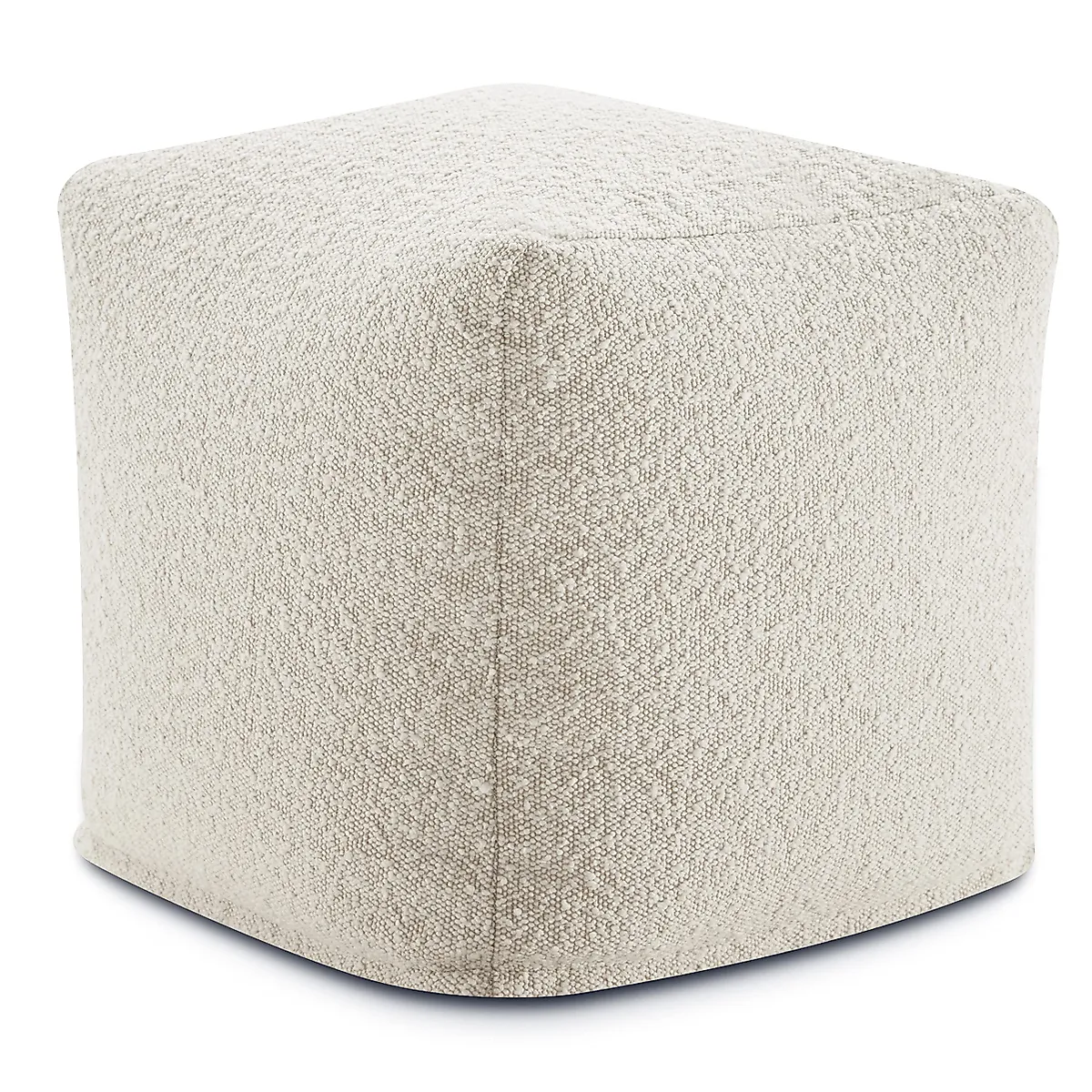 POLY & BARK Metz Pouf in Crema White Boucle