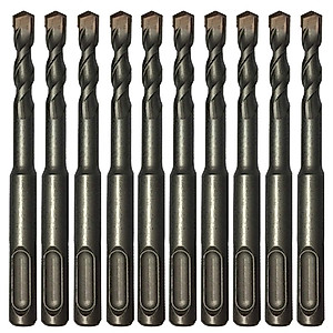 10PC,3/16" X4",SDS Plus Rotary Hammer Concrete Masonry