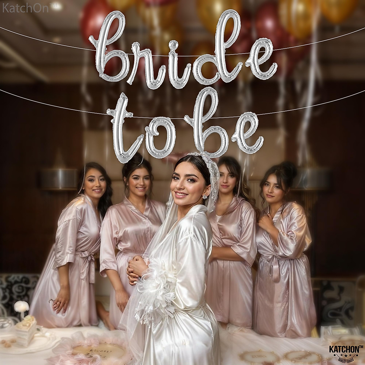 KatchOn, Silver Bride To Be Balloons Script - 16 Inch | Bride To Be Sign for Bachelorette Party Decorations | Bride Balloons, Bridal Shower Decorations | Bride To Be Decorations, Bachelorette Party