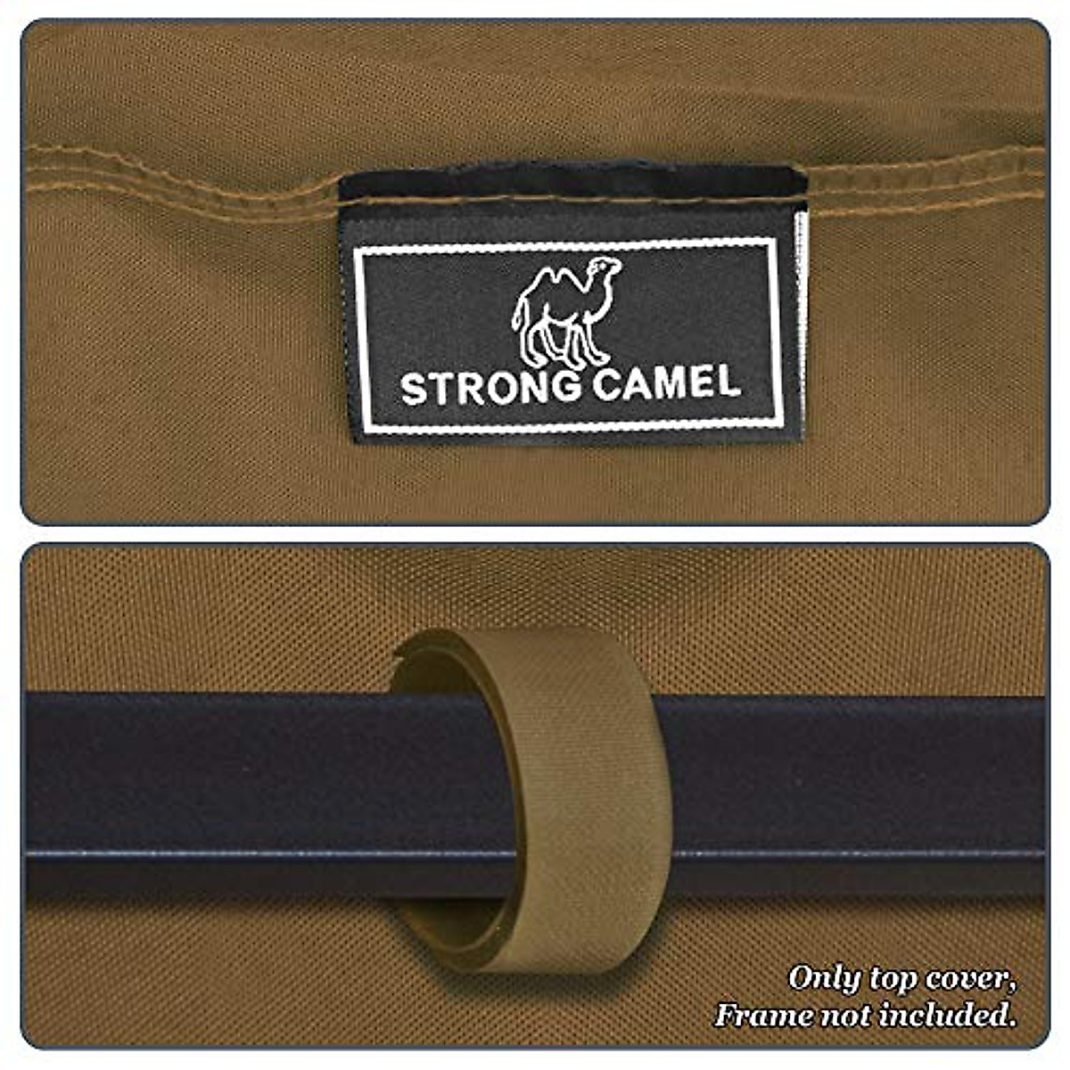 STRONG CAMEL 10x10 Canopy Replacement top Gazebo Canopy Top Patio Pavilion Cover Sunshade Pplyester Single Tier-Brown
