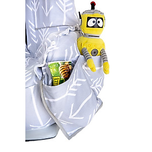 Niko Easy-Wash Children's Car Seat Cover & Liner - Cotton Jersey Gray & White Arrow Pattern - Universal FIT - Crash Tested - Waterproof SEAT Bottom - Easy to Clean - Machine Washable