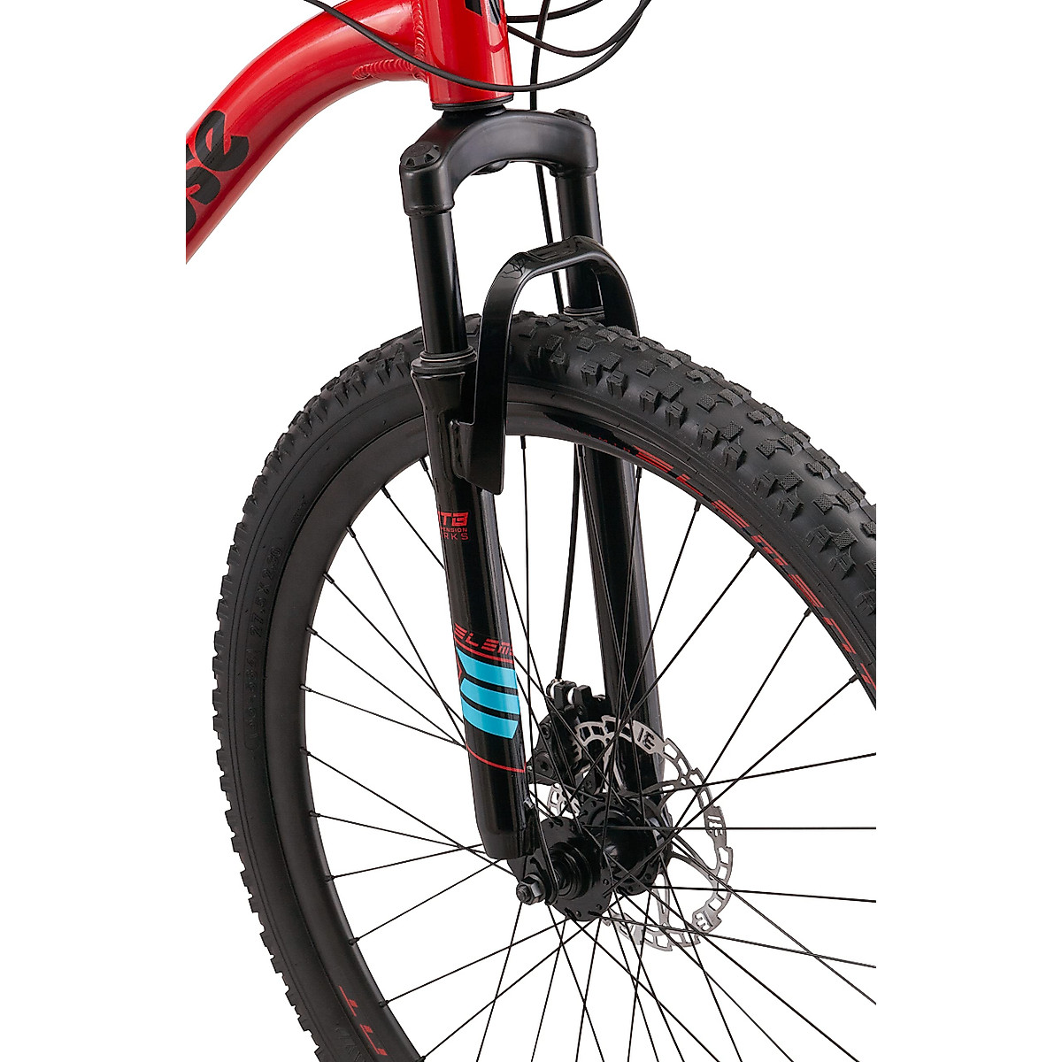 Mongoose Status Mens and Womens Mountain Bike, 27.5-Inch Wheels, 21 Speed Trigger Shifters, Aluminum Frame, Dual Suspension, Front and Rear Disc Brakes, Red