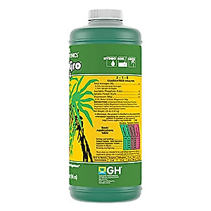 General Hydroponics FloraGro 2-1-6, Use With FloraMicro & FloraBloom, Provides Nutrients For Structural & Foliar Growth, Ideal For Hydroponics, 1-Quart