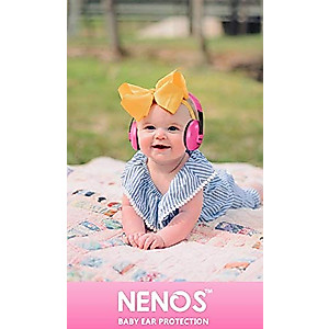 NENOS Baby Ear Protection Earmuffs for Babies Toddler Noise Cancelling Ages 3-24 Months (Pink)