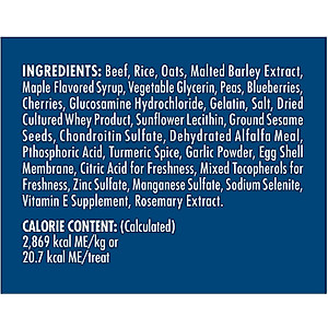 Zuke's Hip Action Dog Treats, Beef Recipe, Natural & Tender Dog Treats with Hip & Joint Support, Dog Treats for Adult Dogs 6 Ounce (Pack of 3)