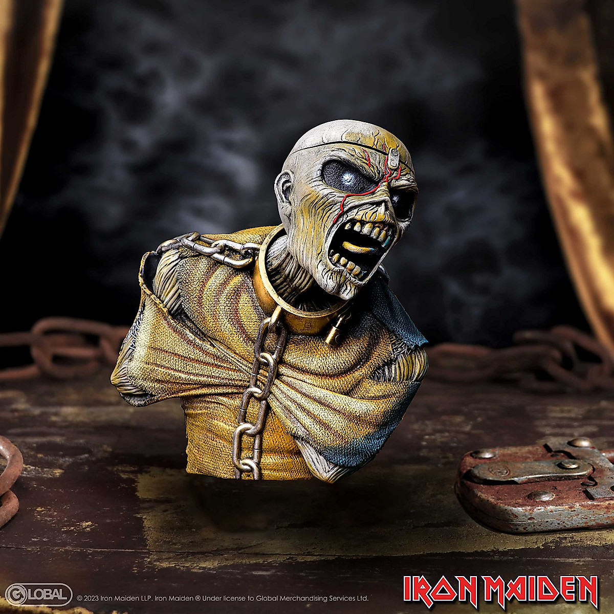 Nemesis Now Iron Maiden Piece of Mind Bust Box (Small) 12cm, Resin, Officially Licensed Iron Maiden Merchandise, Piece of Mind Eddie Bust Box, Bust and Storage Box, Cast in Resin, Hand-Painted