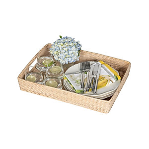 KOUBOO 1020048 Laguna Serving Tray, Off-White/Latte