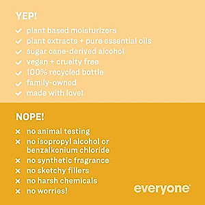 Everyone for Every Body Hand Sanitizer Spray, 2 Ounce (Pack of 6), Coconut and Lemon, Plant Derived Alcohol with Pure Essential Oils, 99% Effective Against Germs