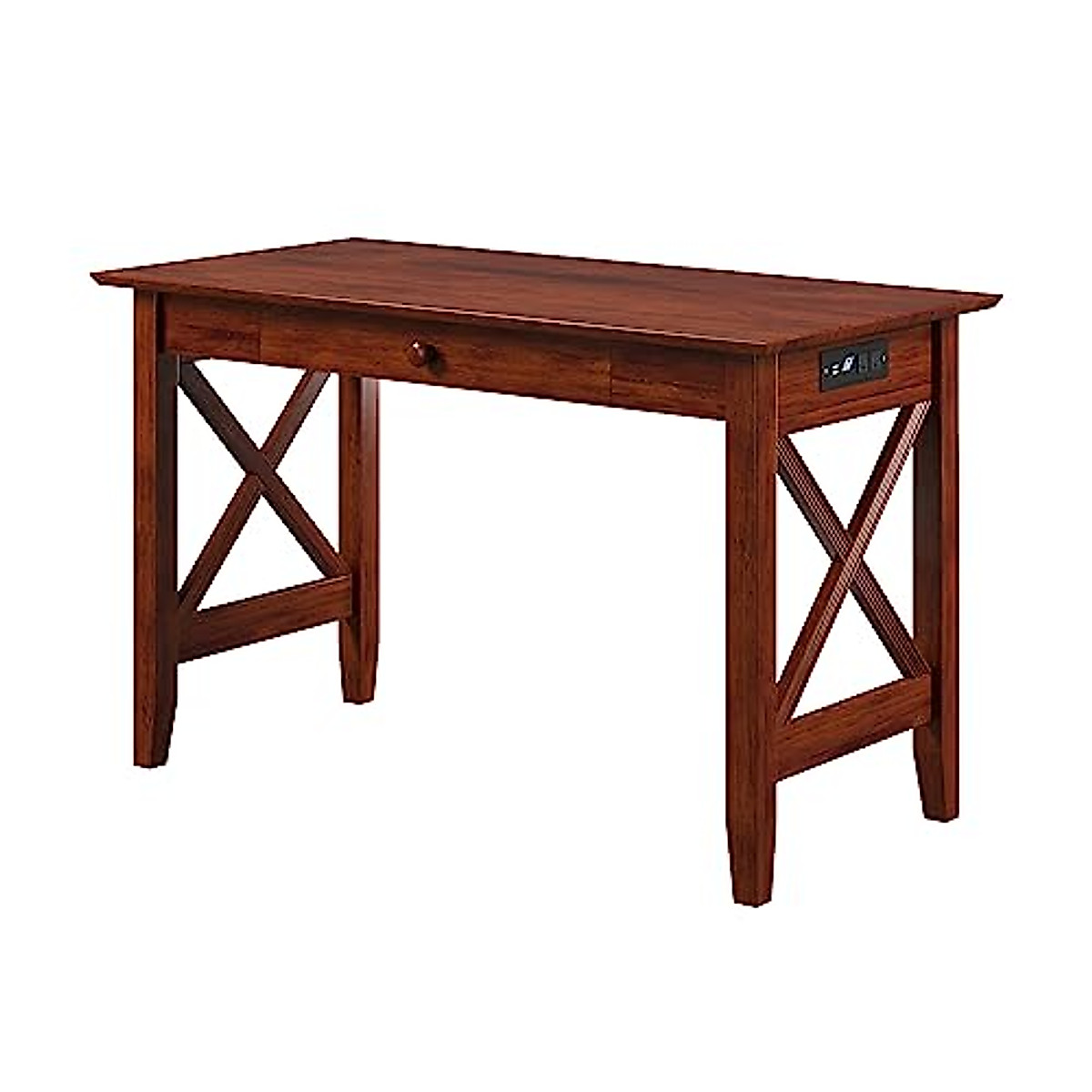 AFI Lexi Desk with Drawer and Charging Station, Walnut