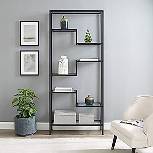 Crosley Furniture Sloane Modern Glass Etagere, Matte Black