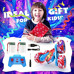 MOBI ONE RC Car for Boys Ages 3 4 5 6 7 8 9 10 Spider Remote Control Car 360° Flip 4WD Fast Stunt RC Car with Headligh Toys Car for Kids Ages 3 and up Birthday Xmas Gift