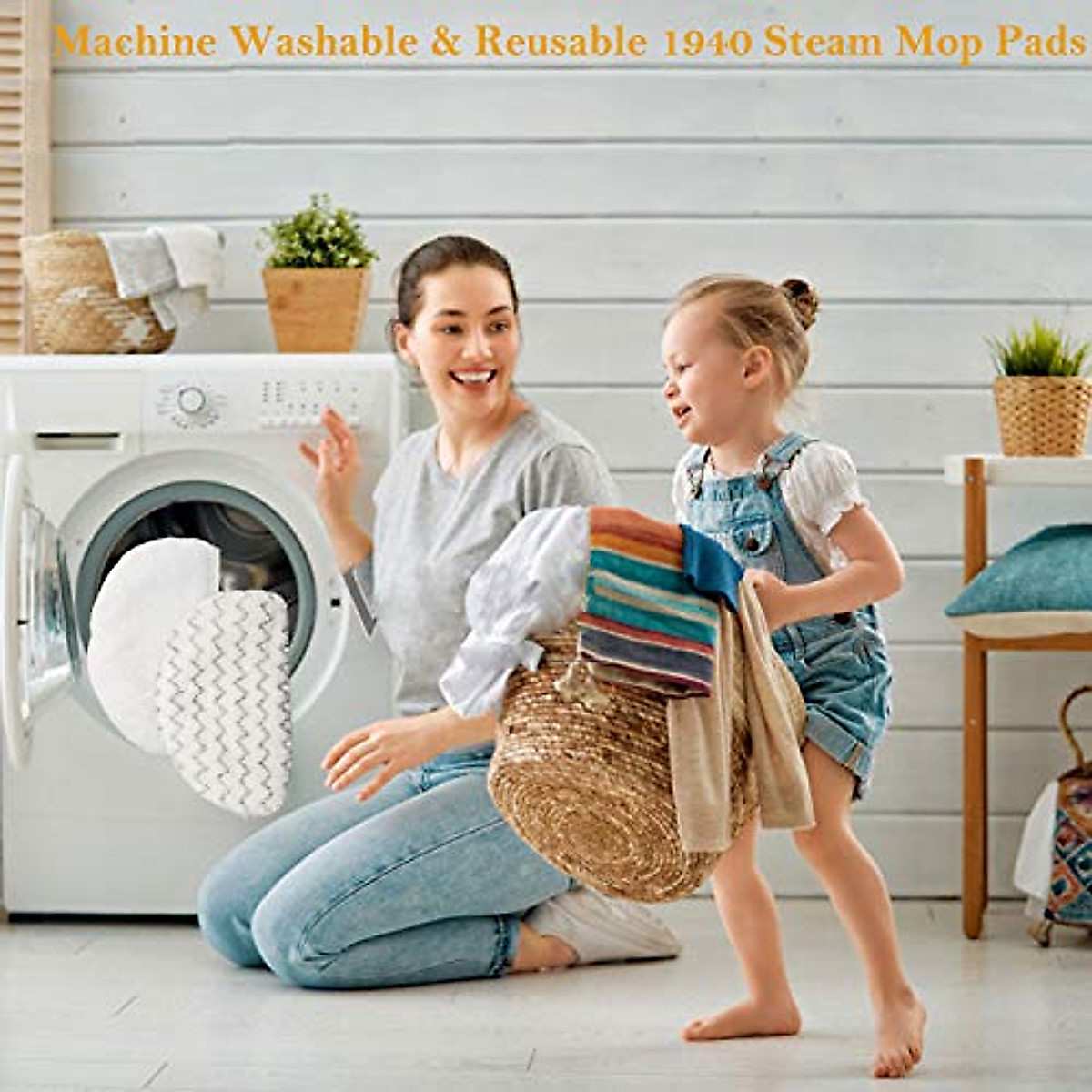 6 Pack Replacement Steam Mop Pads for Bissell Powerfresh Steam Mop 1940 1440 1544 1806 2075 Series, Model 19402 19404 19408 19409 1940a 1940f 1940q 1940t 1940w B0006 B0017,Washable Cleaning Pad