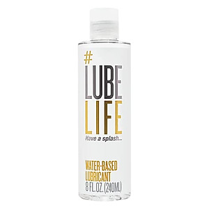 Lube Life Water-Based Personal Lubricant, Lube for Men, Women and Couples, Non-Staining, 8 Fl Oz