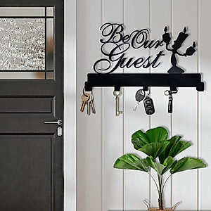 Pentacle Toys Be Our Guest Key Holders, The Beauty and Beast Metal Key Hangers, Disney Home Decor, Guest Room Decor, Door Side Gifts