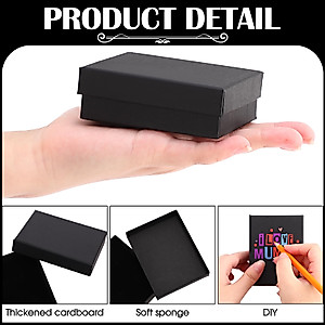 Sasylvia 72 Pcs Jewelry Gift Boxes 2.76 x 3.54 x 1.18'' Jewelry Packaging Boxes Necklace Box Cardboard for Valentine's Day(Black)