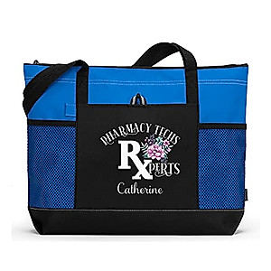 Pharmacy Techs Rxperts Personalized Printed Tote Bag with Mesh Pockets