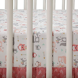 Lambs & Ivy Little Spirit 3-Piece Crib Bedding Set - Blue, Gray, White, Coral