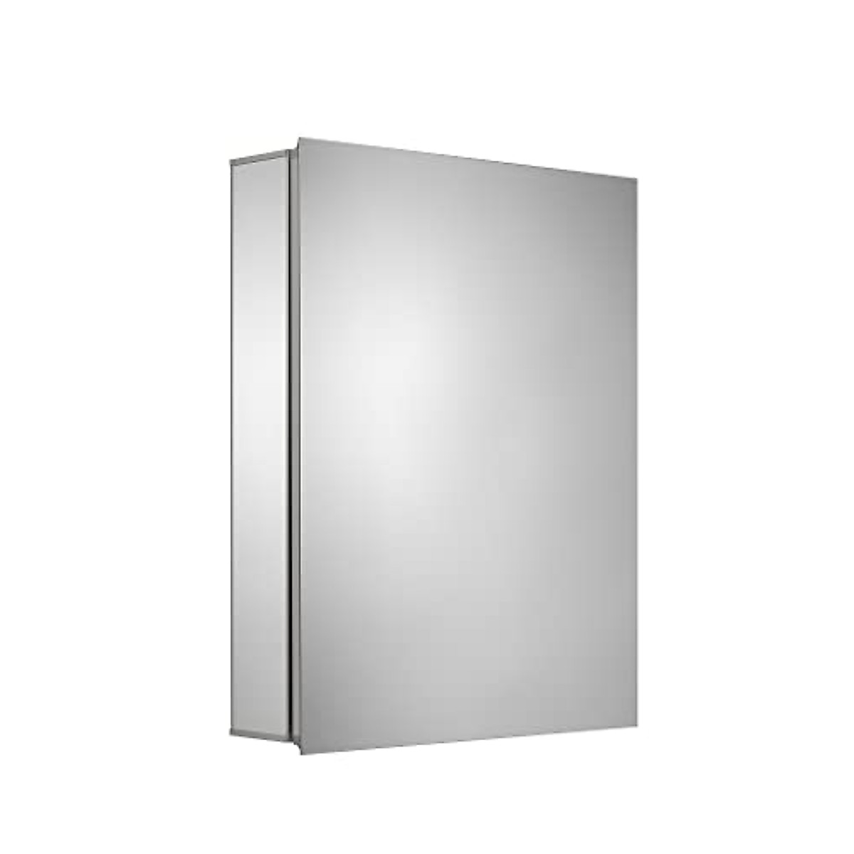 Croydex Hartford Single Door, Recessed or Surface Mount, Hang 'n' Lock Easy Installation Medicine Cabinet, 20W x 26H, Aluminum