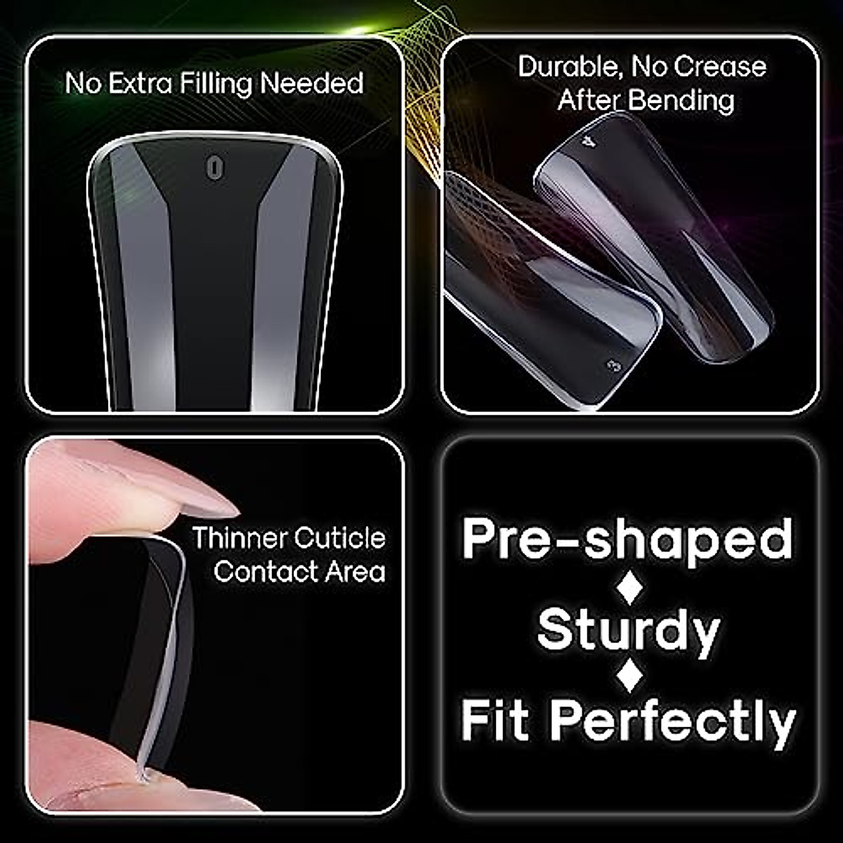 120PCS Clear Square Nail Tips,Short Nail Tips Full Cover Natural Crystal Duck Feet Styel for Wide French False Nail Extension, Acrylic Nails Professional for Y2K-inspired Designs(12 Size Clear)