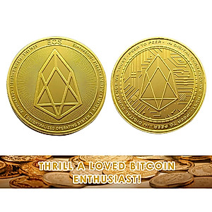 Neatbuddy 5PC Bitcoin Coin Collector Physical Cryptocurrency Gift Set, Bitcoin (BTC), Ethereum (ETH), Litecoin(LTC), Ripple (XRP),Eos (EOS),Gold and Silver Color