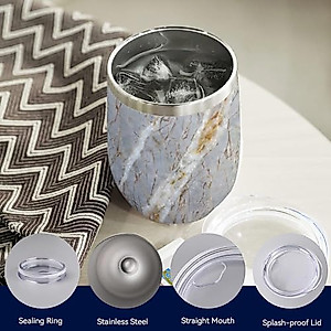 silichee 20 Oz Stainless Steel Coffee Travel Mug with Lid Golden Violet Yellow Brown Floral Ornament in Style Insulated Tumblers Vacuum Coffee Mugs for Hot and Cold Wine,Drinks,Coffee