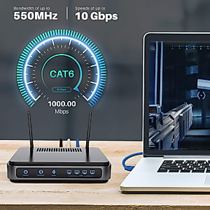 GearIT Cat 6 Ethernet Cable CCA (100 feet) LAN Network Cord, UTP, Internet, Network Cable - Supports Cat6 / Cat5e / Cat5 Network Standard - Blue, 100ft