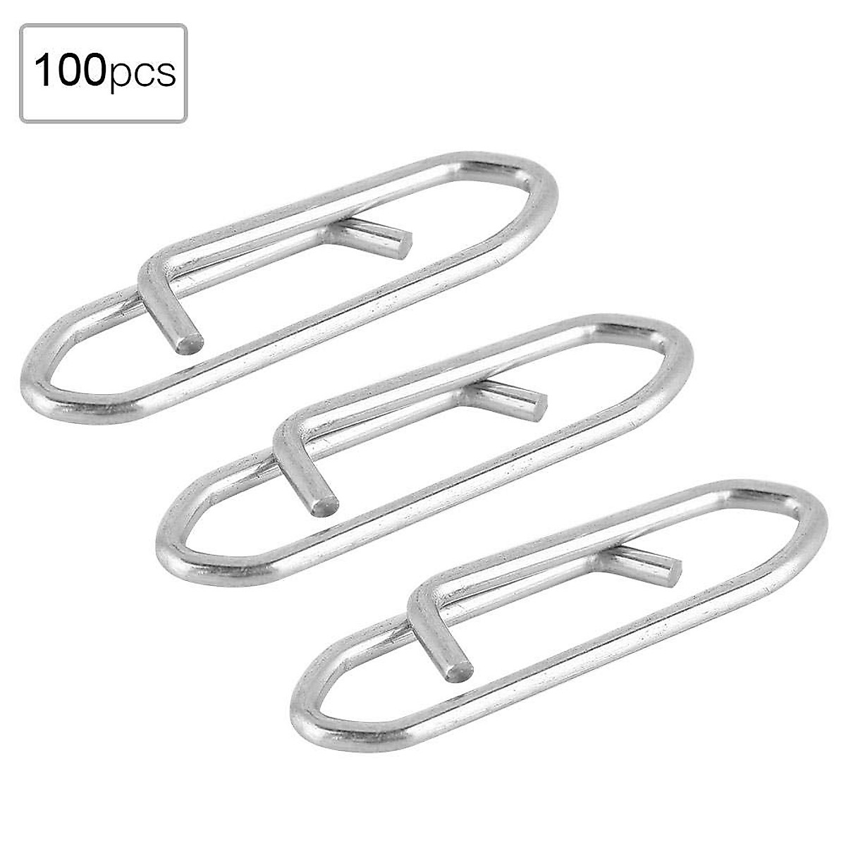 Demeras 100PCS Fishing Safety Snaps Stainless Steel Fishing Interlock Snaps Line Terminal Tackle Accessory for Outdoor Fishing(S)