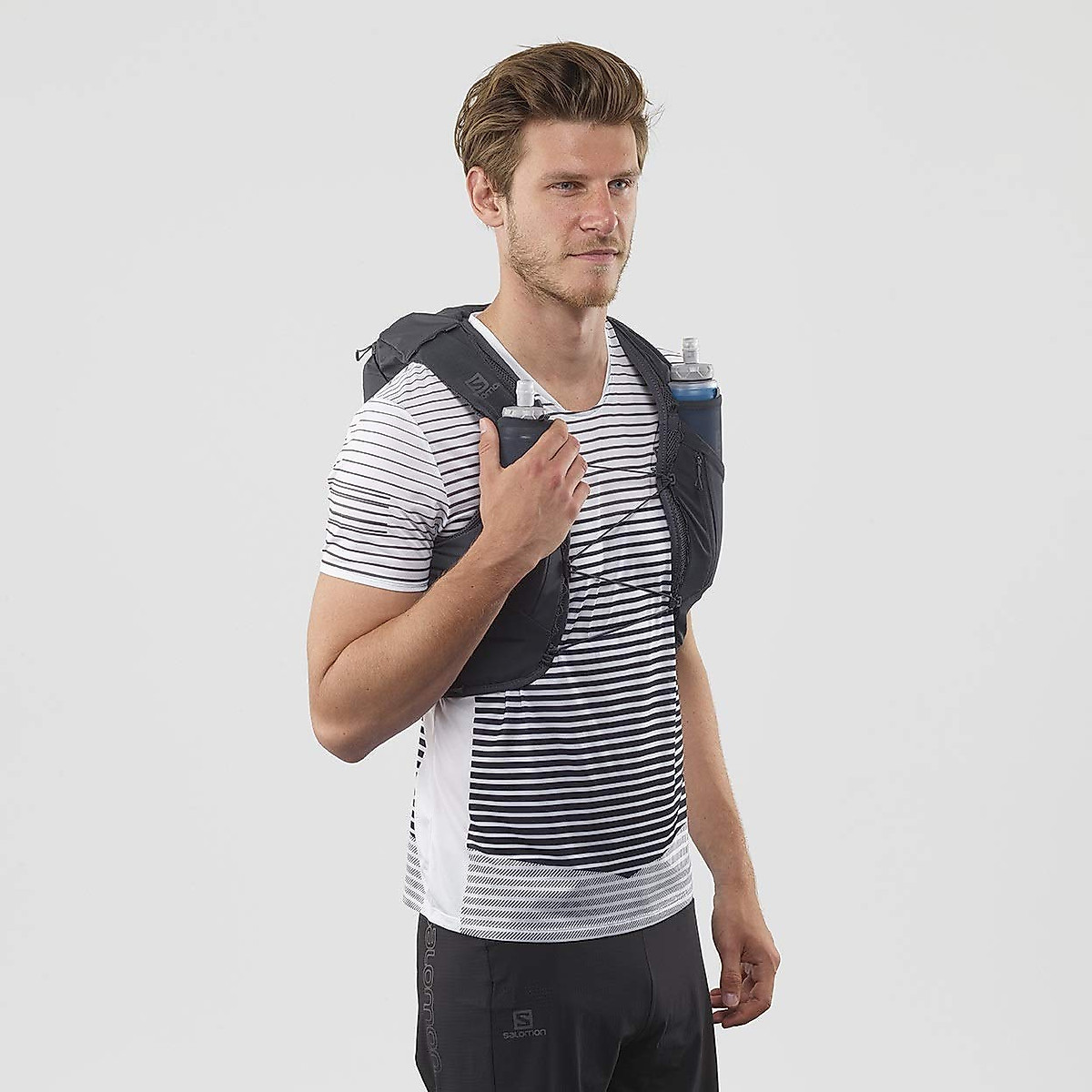 Salomon Advanced Skin 12 Set Unisex Trail Running Vest Backpack, Ebony, X-Small