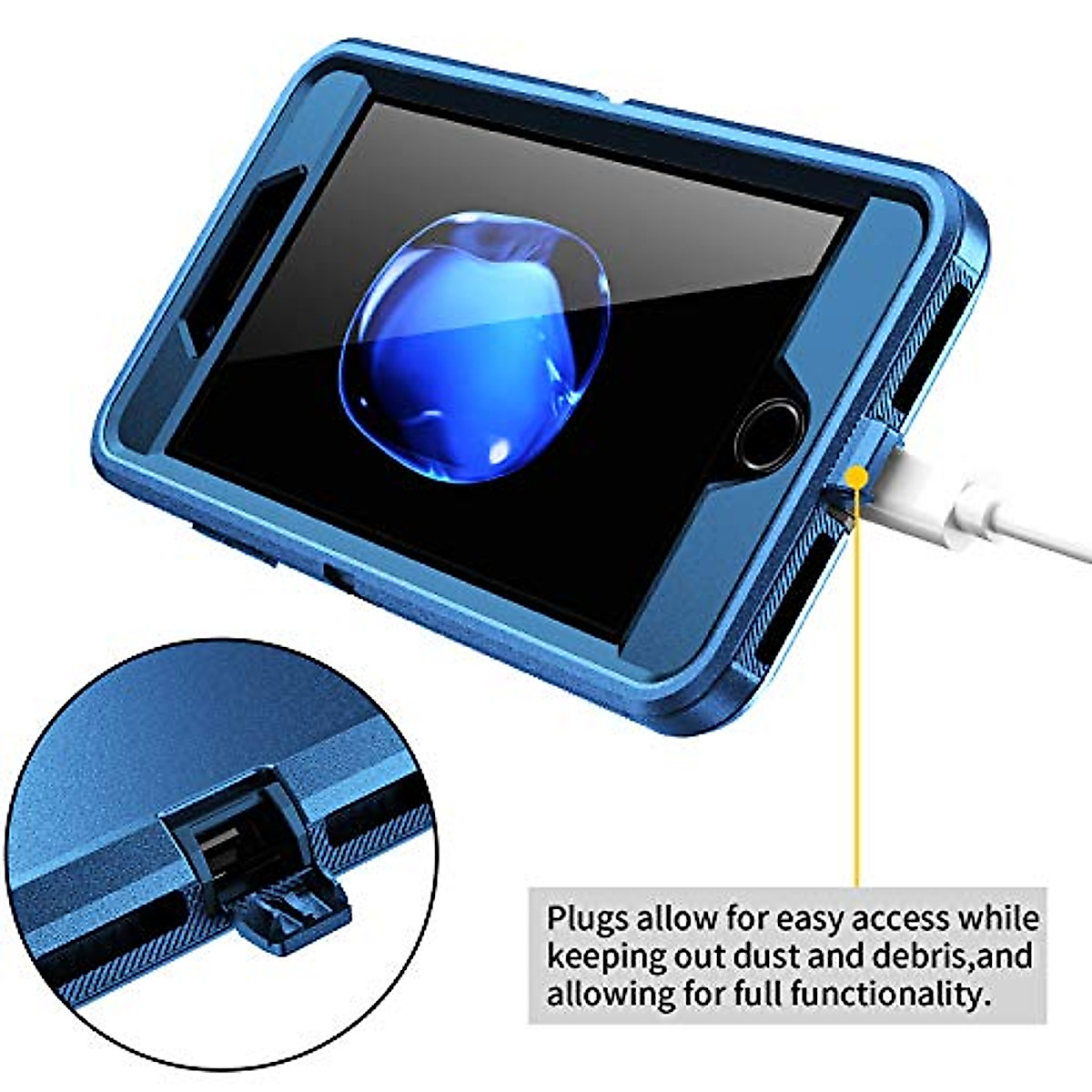 RegSun for iPhone 8 Plus,iPhone 7 Plus Case,Built-in Screen Protector, Shockproof 3-Layer Full Body Protection Rugged Heavy Duty High Impact Hard Cover Case for iPhone 8+/7+ 5.5 inch,Blue